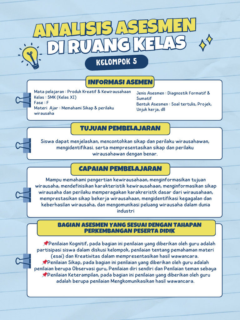 Light Yellow and Blue Creative Mind Map Brainstorm A4 Document | PDF