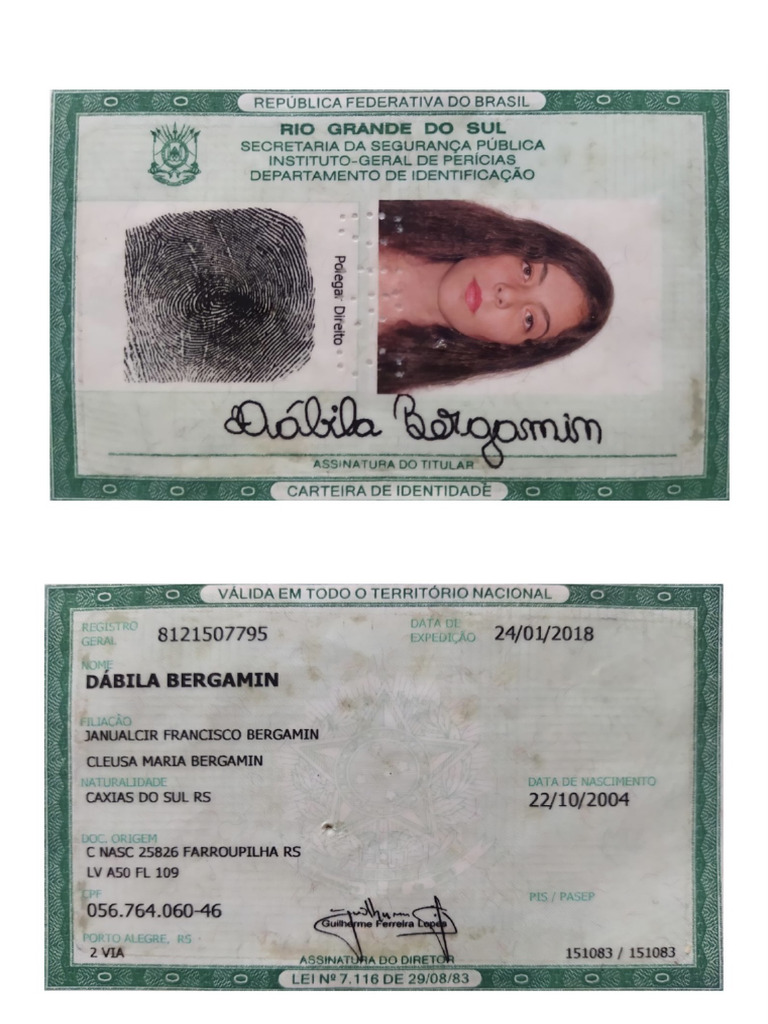 Carteira de Identidade e Cpf | PDF