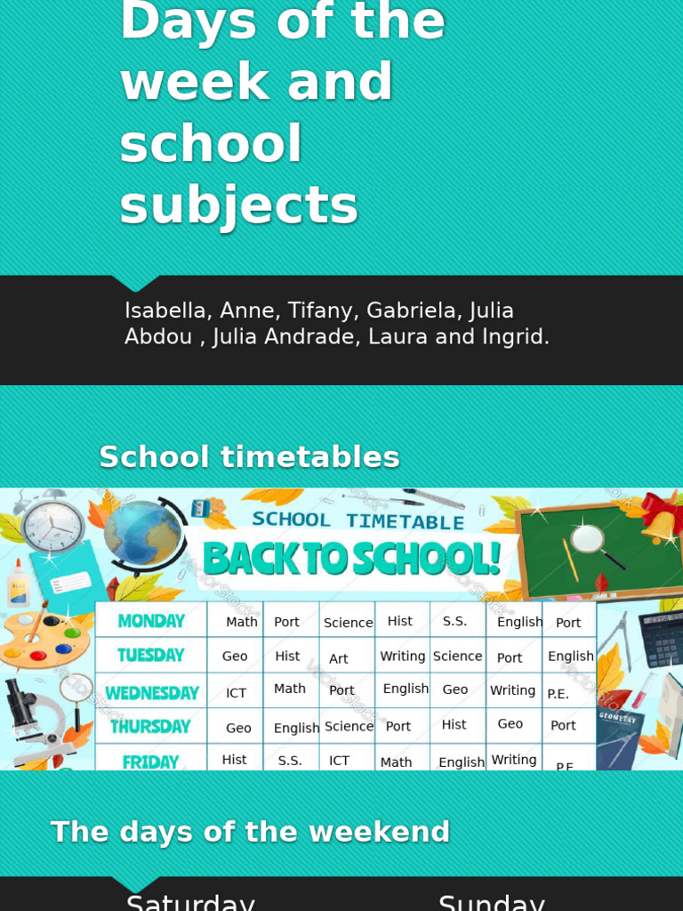 School Timetables for Students | PDF