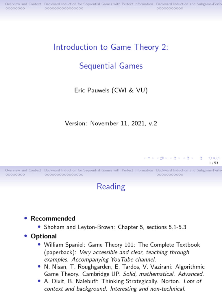 slidedeck_2_MAS_2021_22_GT_2_sequential_games_v3 | PDF | Economics Of ...