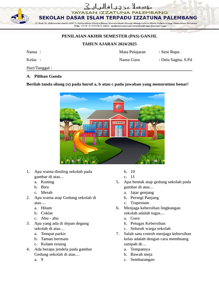 Soal Ujian PKN Kelas 1 | PDF