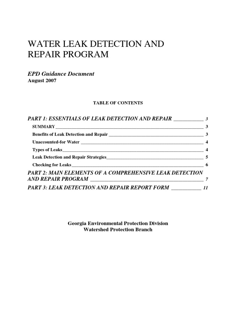 Leak Detection and Repair | PDF | Leak | Water Supply Network
