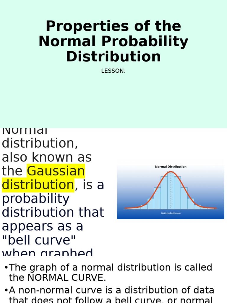 Properties of The Normal Probability Distribution | PDF | Normal ...
