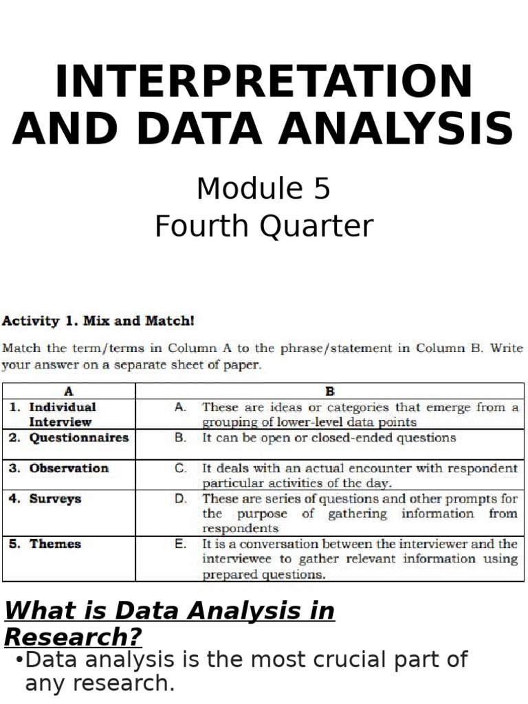 Interpretation and Data Analysis | PDF | Statistics | Data Analysis