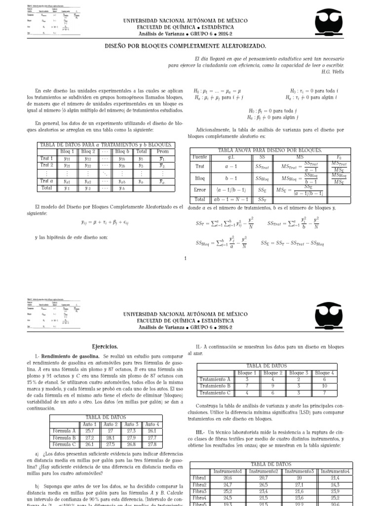 2024 2anova (Dbca) | PDF | Análisis de variación | Experimentar