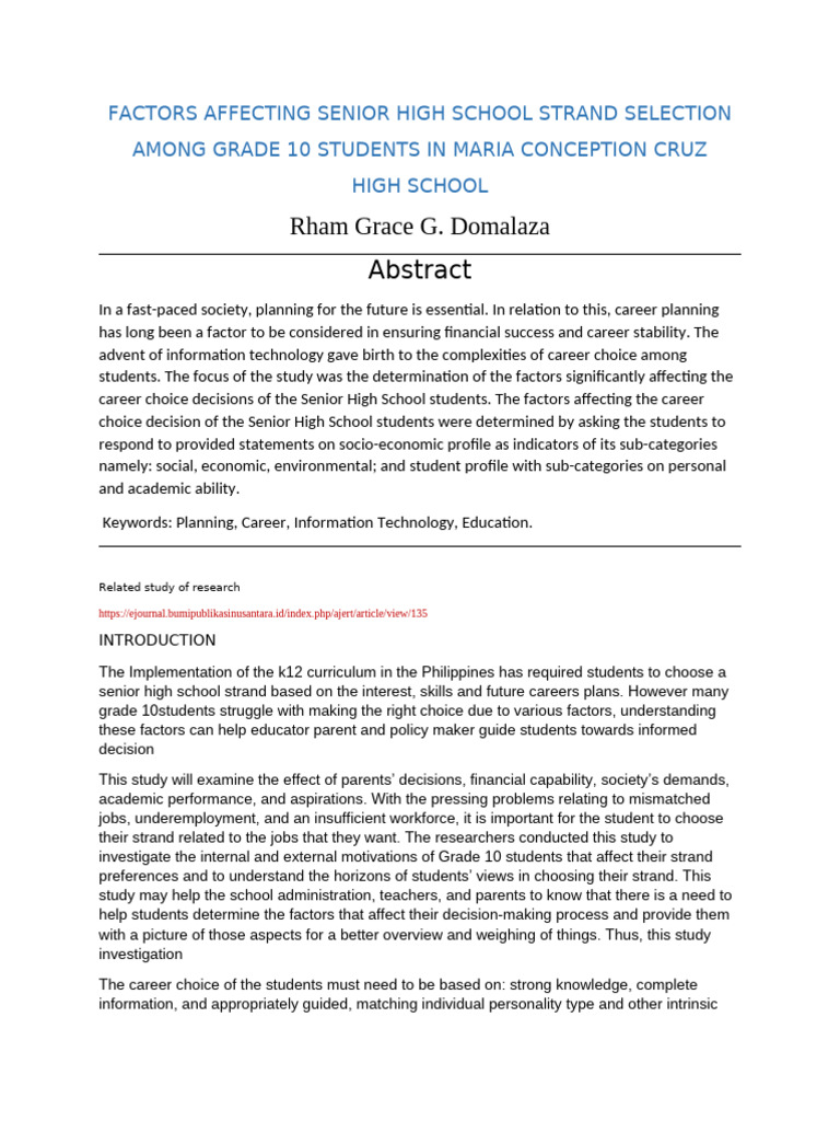 Rham Domalaza Resaerch Study | PDF | Decision Making | Motivation
