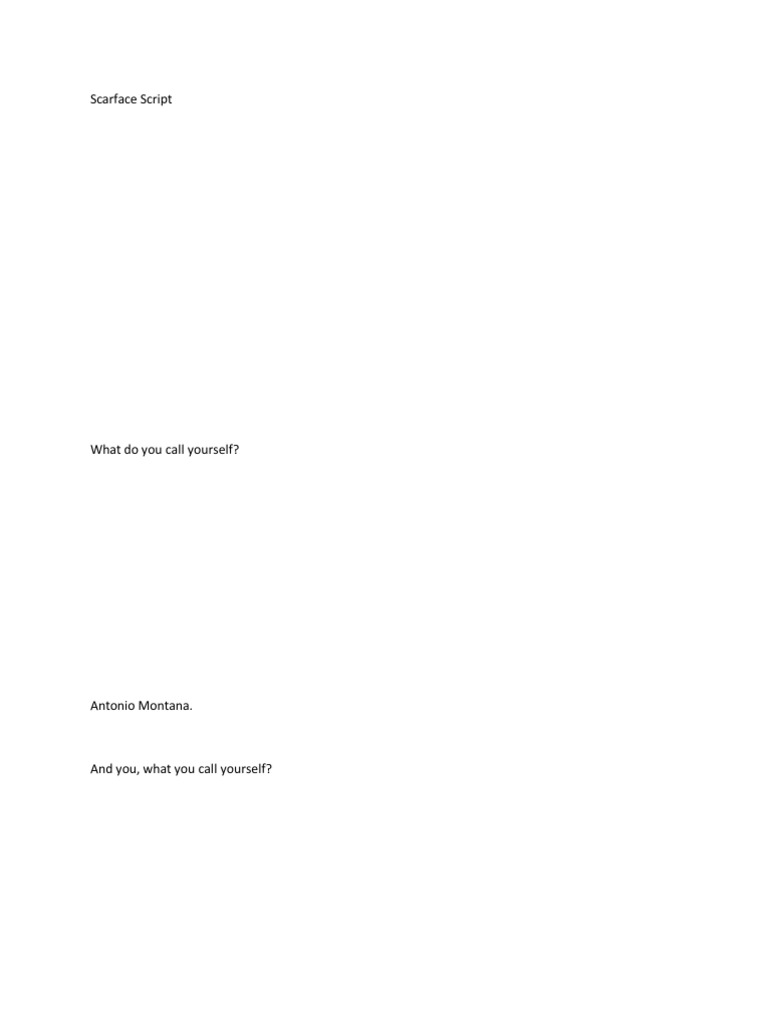 Scarface Script | PDF