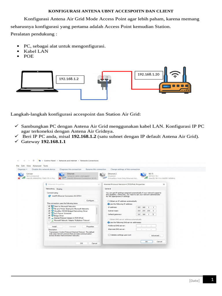 Panduan Konfigurasi Antena UBNT | PDF