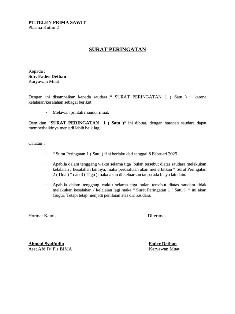 Surat Panggilan SP1 Fader Dethan 8 2 2025 | PDF