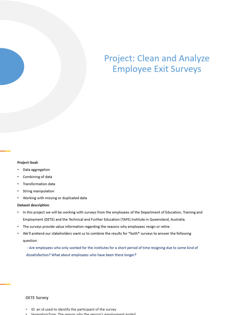 Analyze Employee Exit Surveys | PDF | Computer Programming | Computing