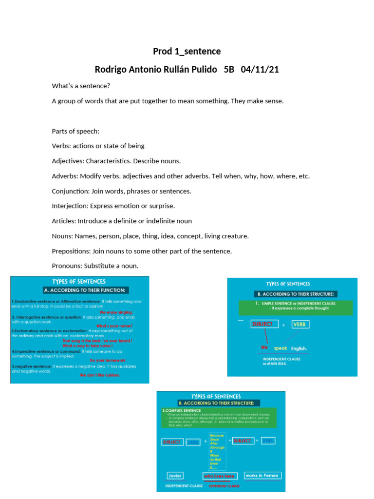 Sentence Structure Basics | PDF