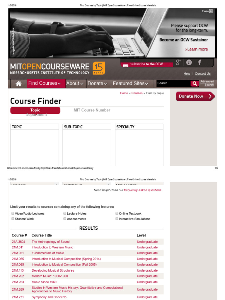 Explore MIT OpenCourseWare Courses | PDF | Massachusetts Institute Of ...