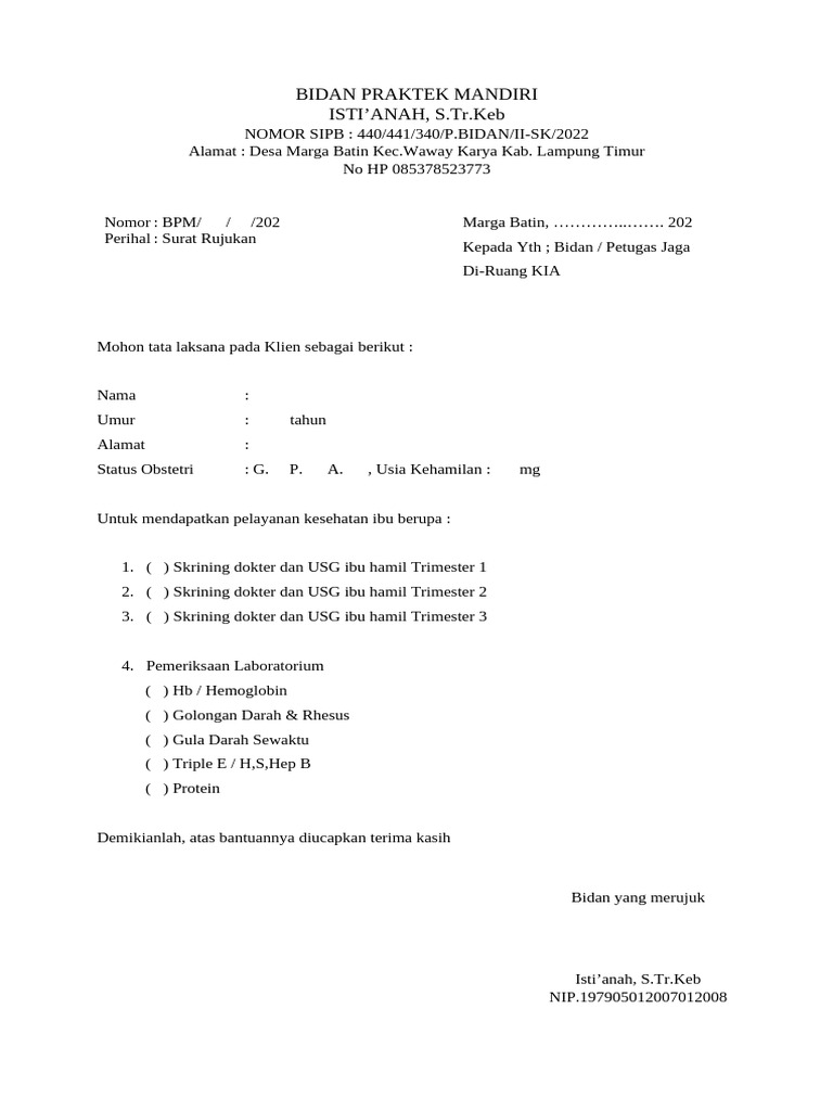 Contoh Surat Rujukan | PDF