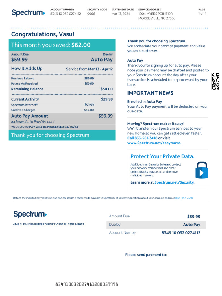 This Month You Saved: $62.00: Congratulations, Vasu! | PDF | Cheque | Debit Card