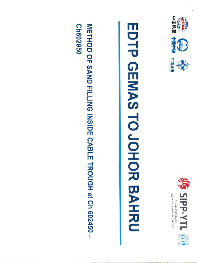 Method of Sand Filling Inside Cable Trough CH602450-CH602950 | PDF
