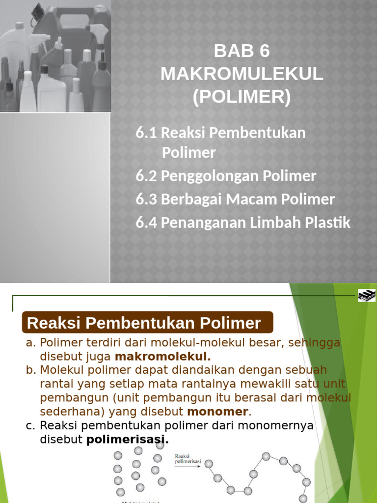 Bab 6 Makromolekul (Polimer) - EDIT | PDF