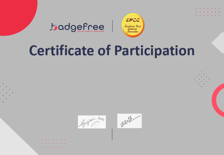 Badgefree EPCC E-Certificate - Snithi N Shetty - 20221001 | PDF