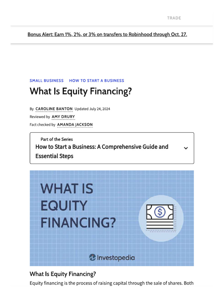 Equity Financing | PDF