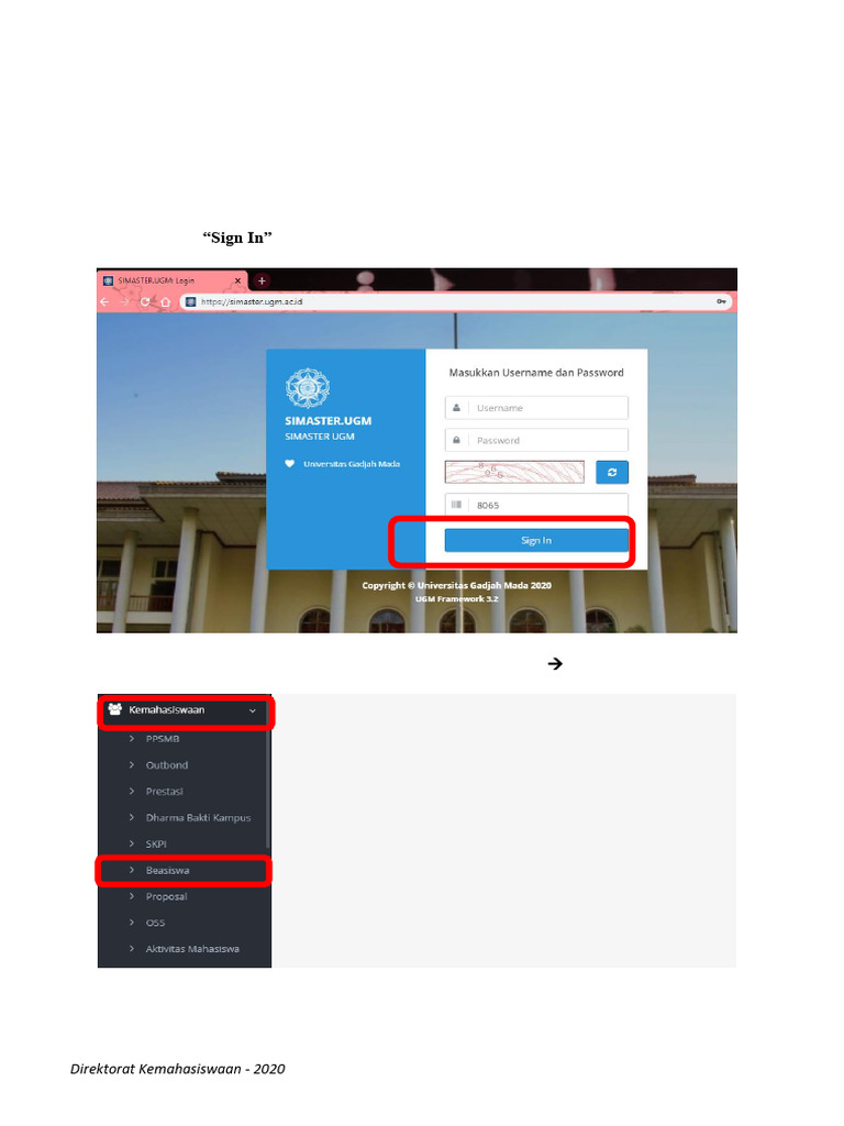 Panduan Mendaftar Beasiswa Secara Daring Melalui Simaster Rev.2 | PDF