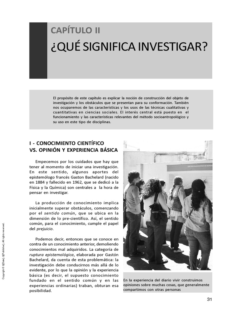 (Capítulo II ¿Qué Significa Investigar) | PDF | Conocimiento | Pensamiento