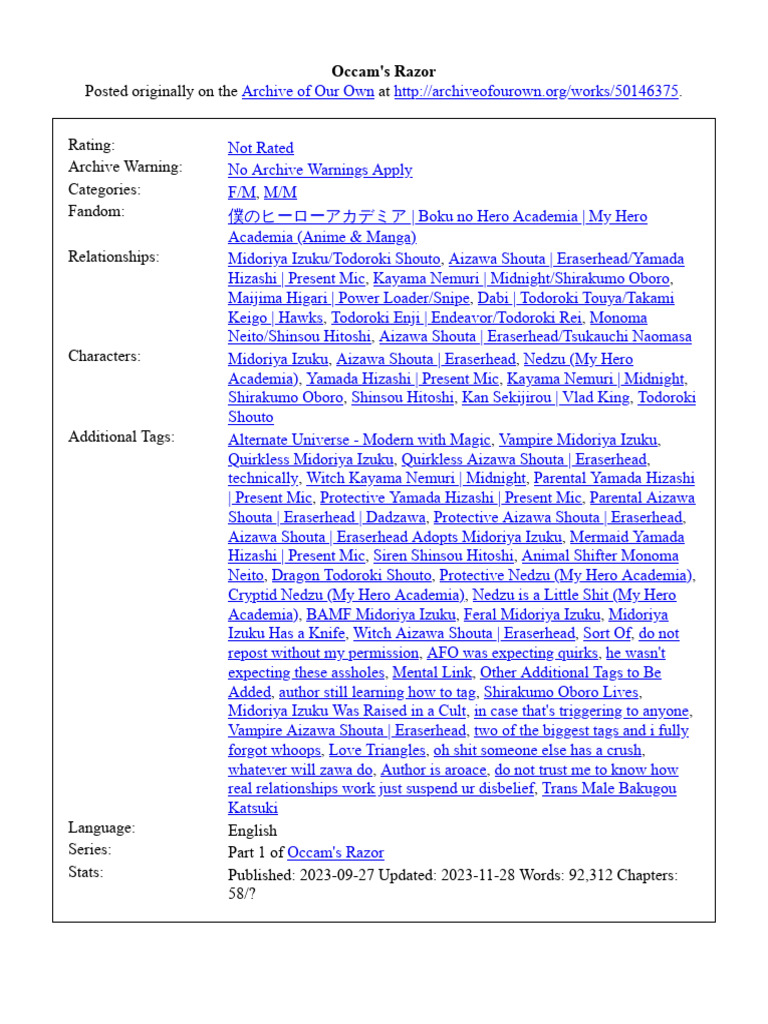 Occams Razor | PDF | Vampires