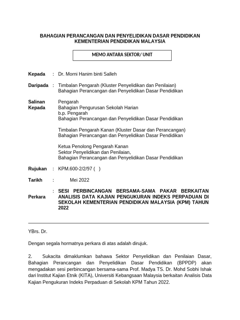 Memo Undangan Ukm | PDF