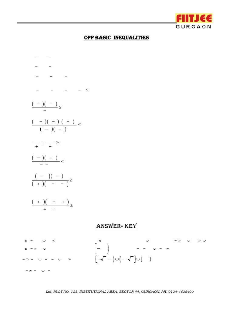 Basic Inequalities Problem Set Solutions | PDF