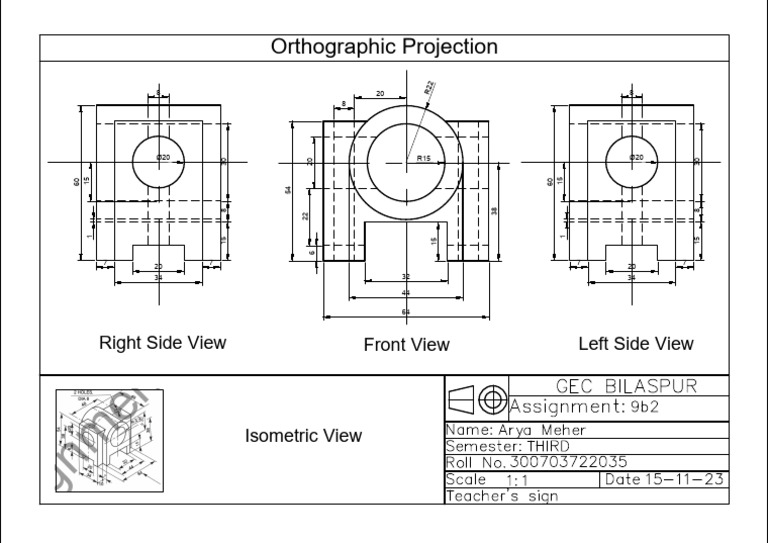 Orthographic Projection Views Explained | PDF
