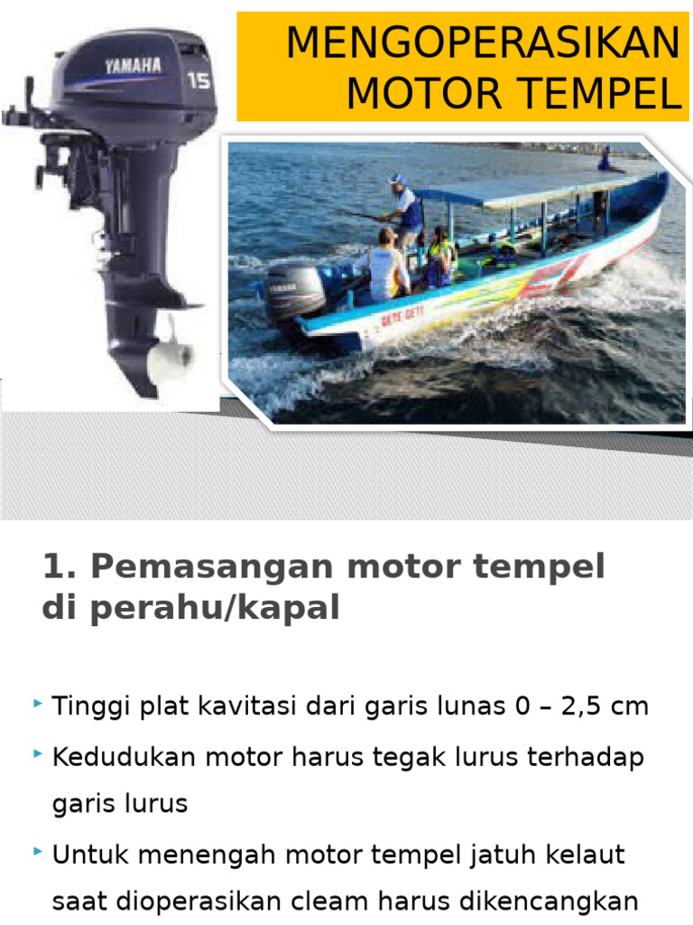 Bahan Ajar Mengoperasikan Motor Tempel | PDF