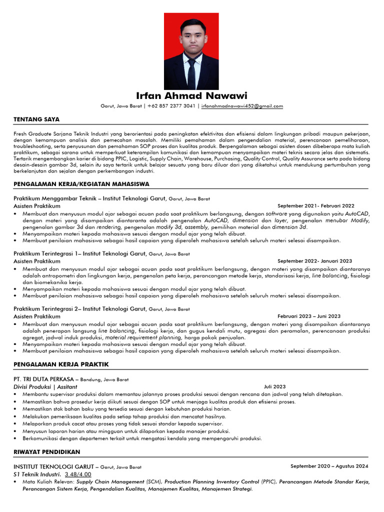 CV_Irfan Ahmad Nawawi-1 | PDF