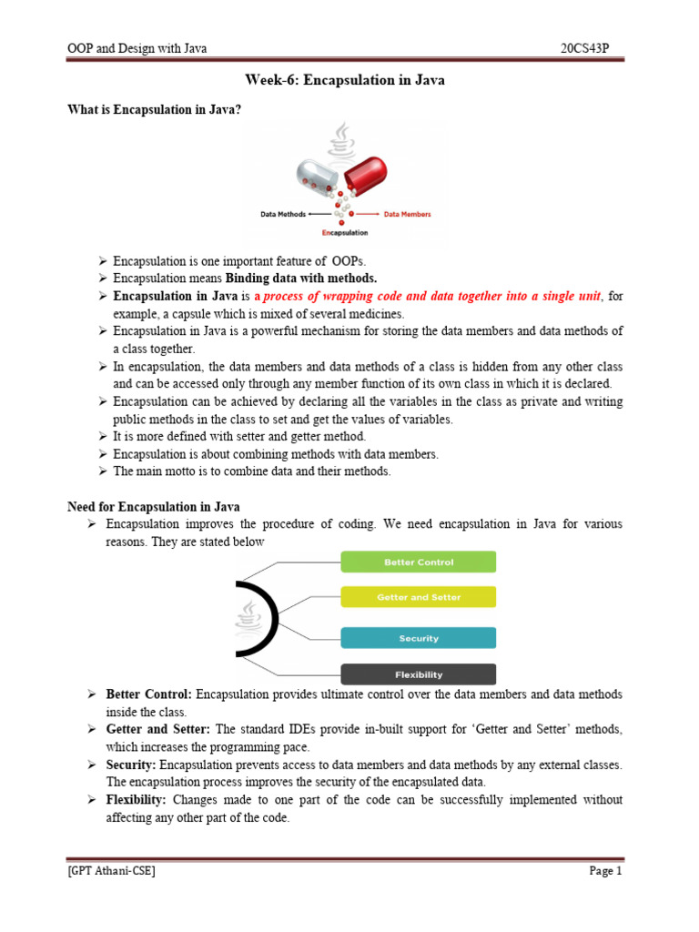 Understanding Encapsulation in Java | PDF | Class (Computer Programming ...