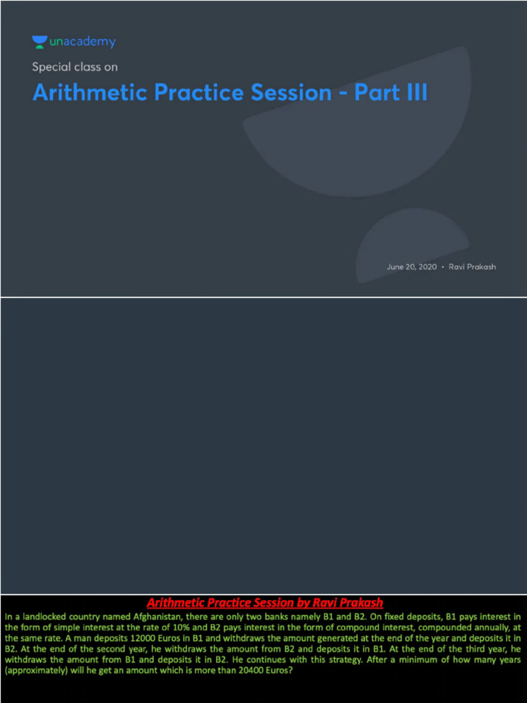 Arithmetic Practice Session Part III No Anno | PDF