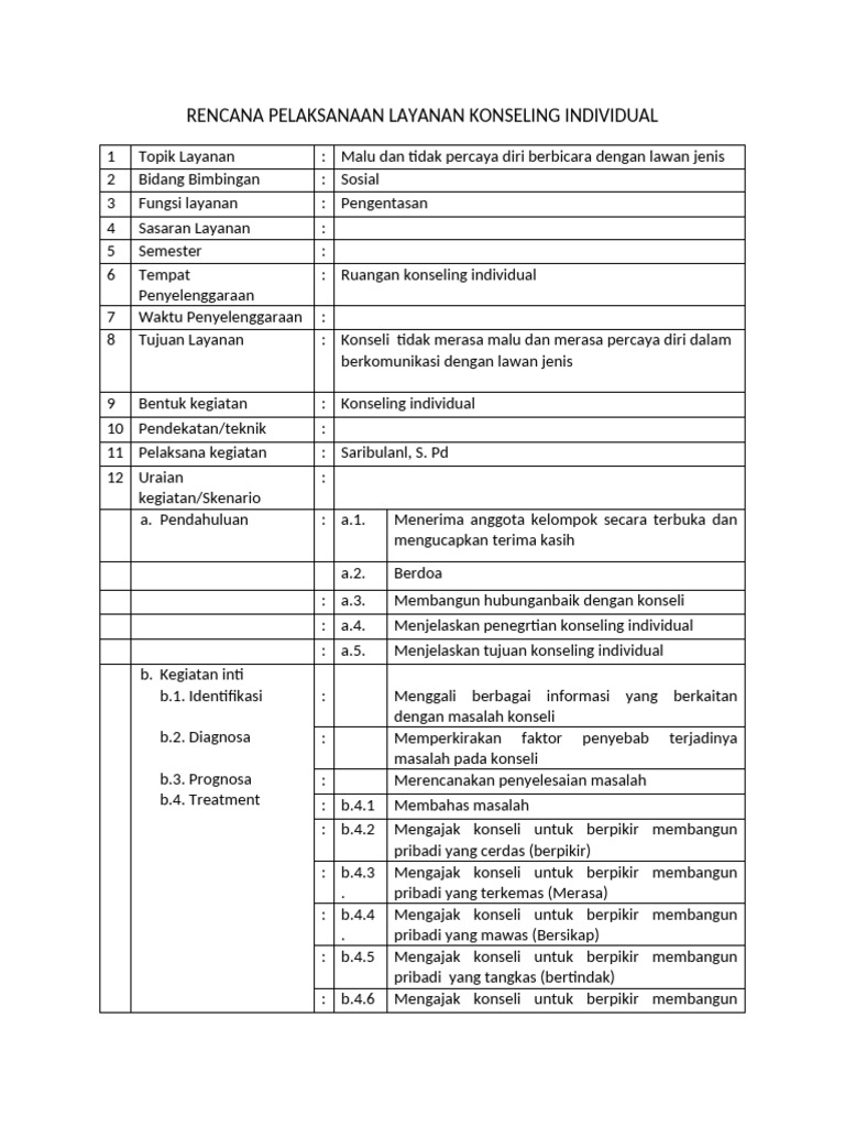 Konseling Individual: Atasi Malu Berbicara | PDF