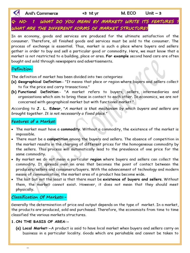Unit-3 Perfect Competition | PDF | Economic Equilibrium | Market ...