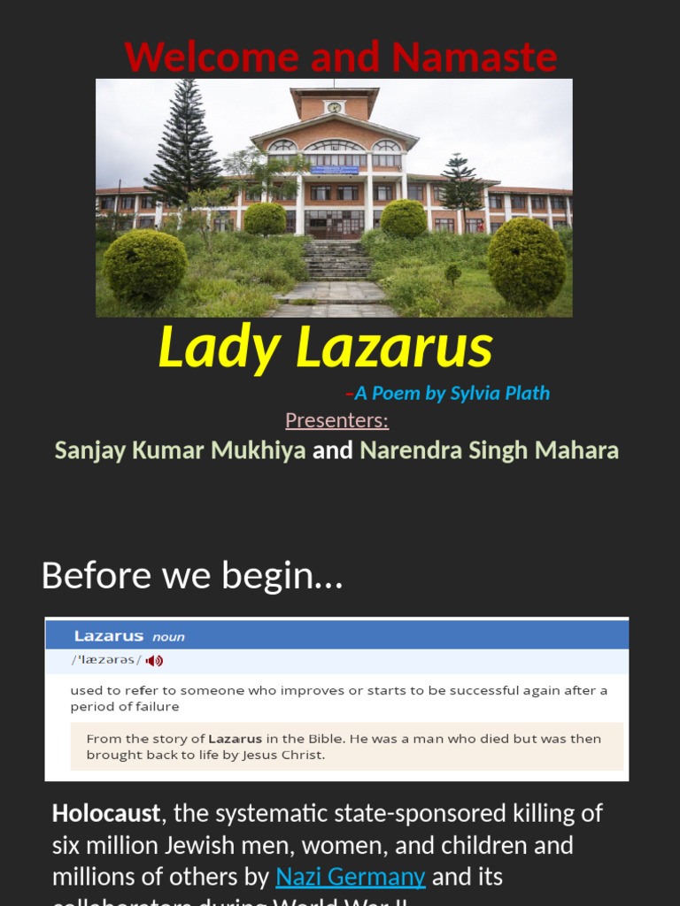 Lady Lazarus | PDF | Sylvia Plath | Poetry