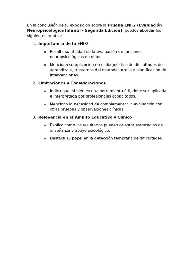 Evaluación Neuropsicológica Infantil | PDF
