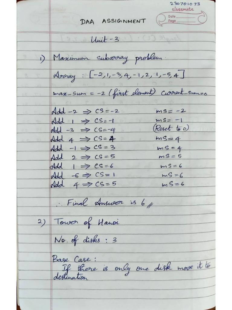 Daa Assignment - 3, 230701073 | PDF