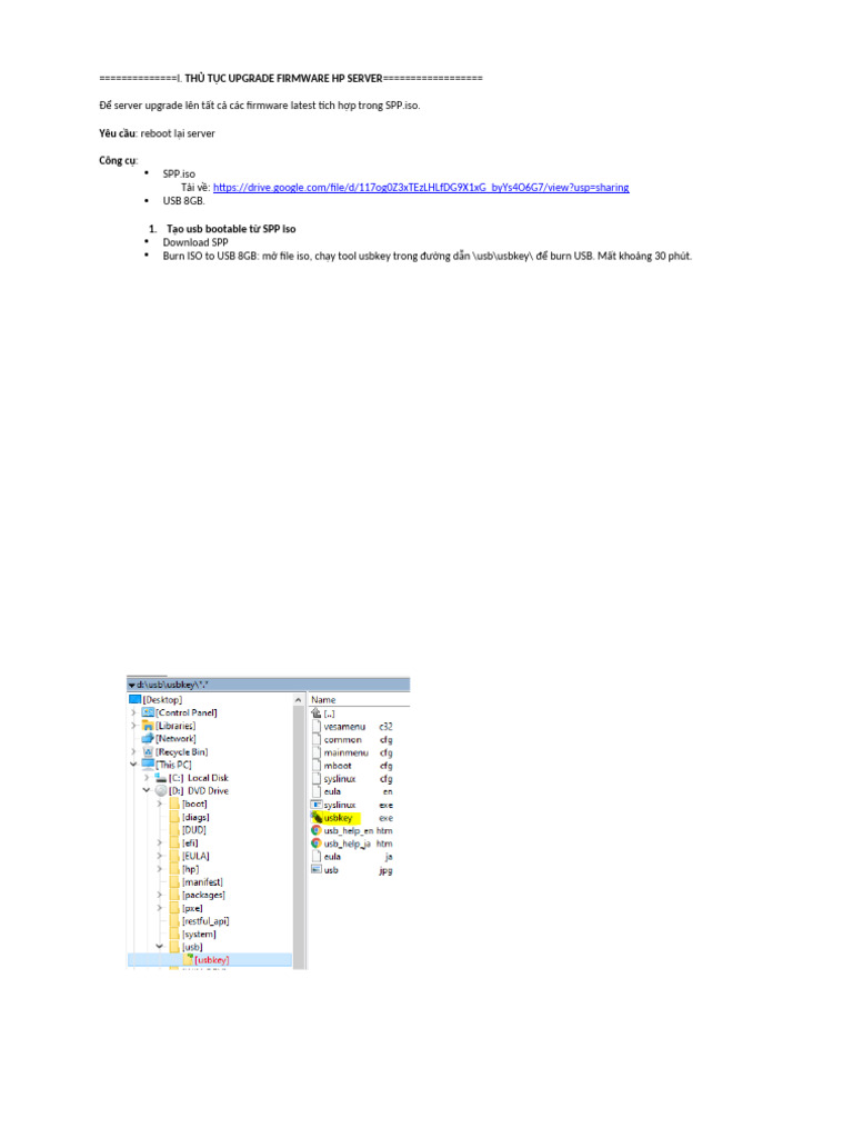 Upgrade firmware bằng iso SPP v2 | PDF