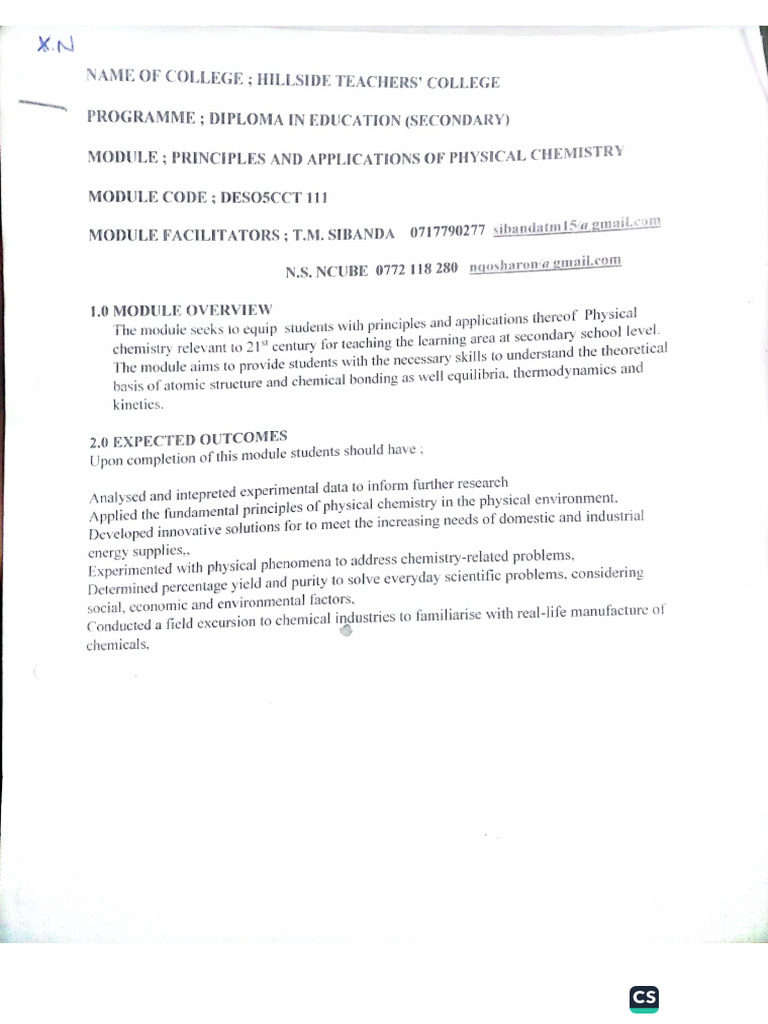 Chemistry Module | PDF