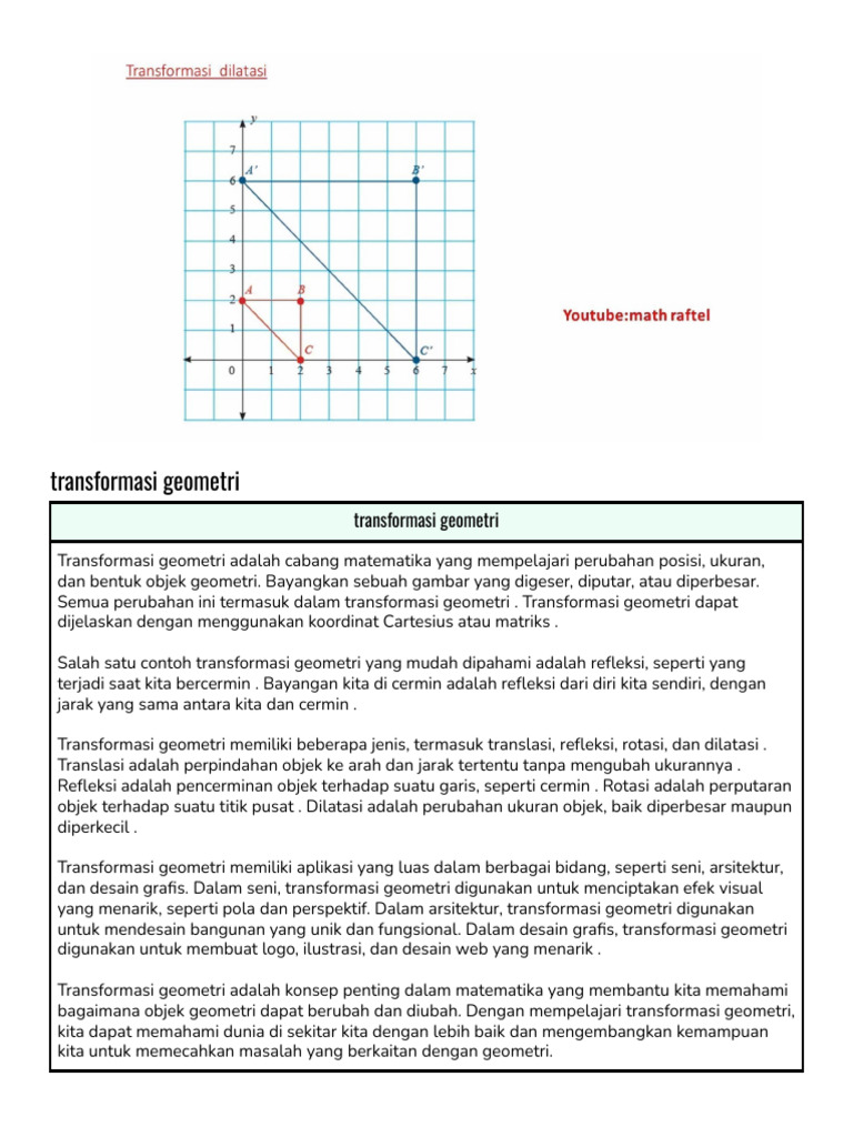 Poster Transformasi Geometri | PDF