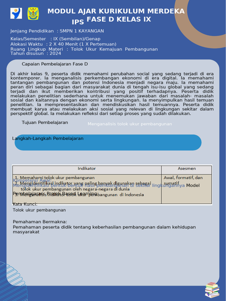 Modul Ajar Ilmu Pengetahuan Sosial (IPS) - Tolok Ukur Kemajuan ...