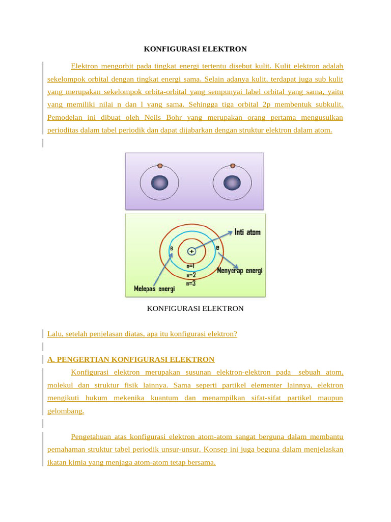 Pengertian dan Aturan Konfigurasi Elektron | PDF