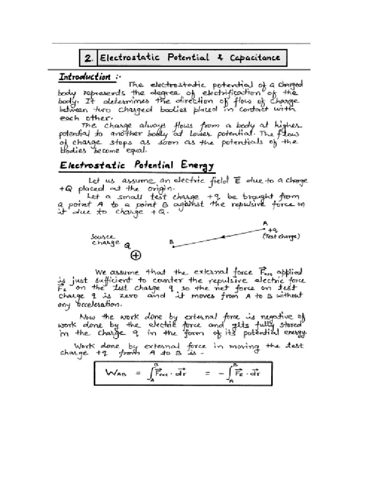 Electrostatic Potential and Capacitane HRN | PDF