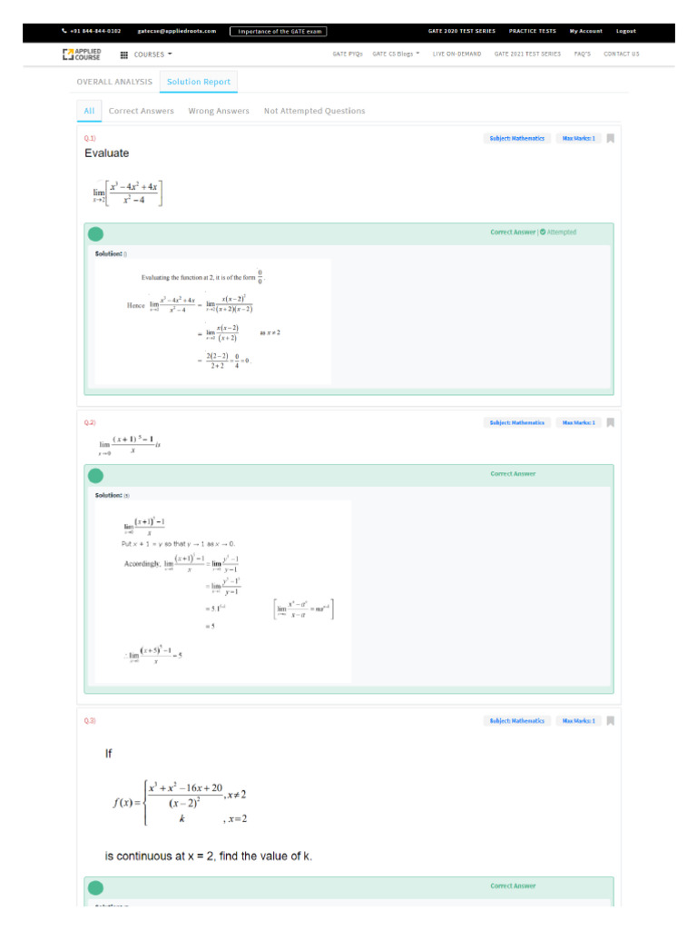 Practice Test-Calculus | PDF
