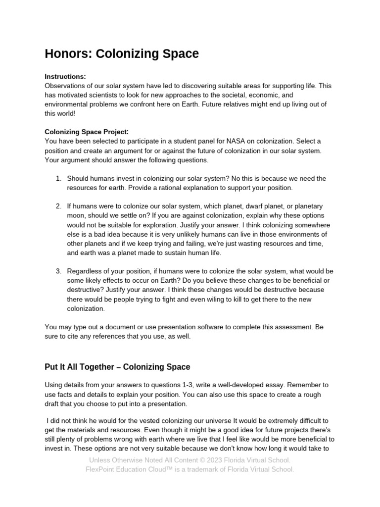 3.06H- Colonizing Space (2) | PDF | Space Colonization | Planets