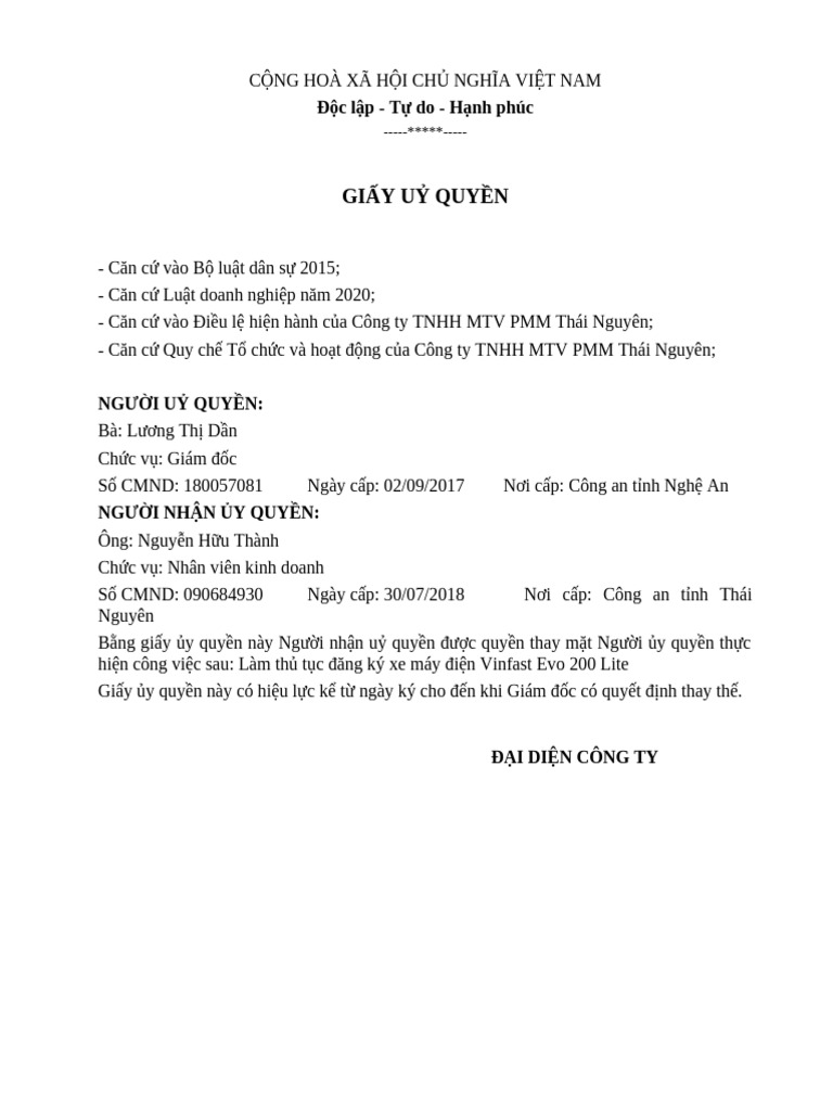 Mau Giay Uy Quyen | PDF