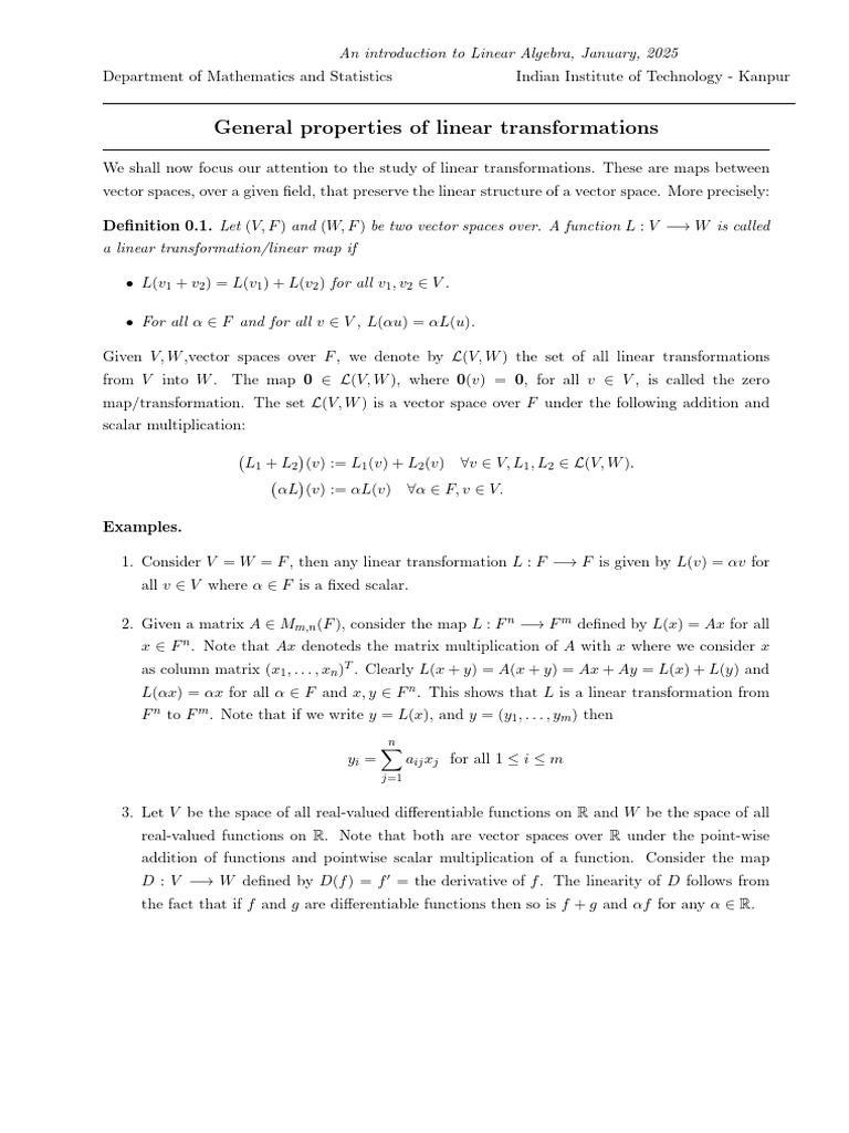 l10-mth113-2025 | PDF | Linear Map | Vector Space
