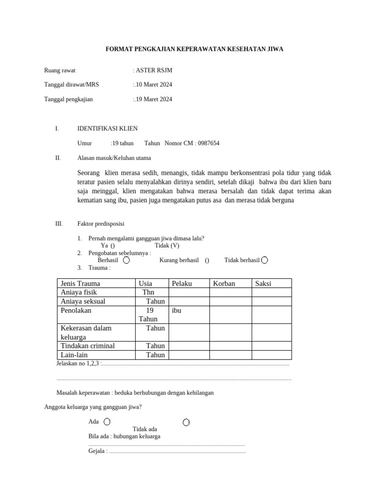 Format Jiwa - Contoh Kasus | PDF