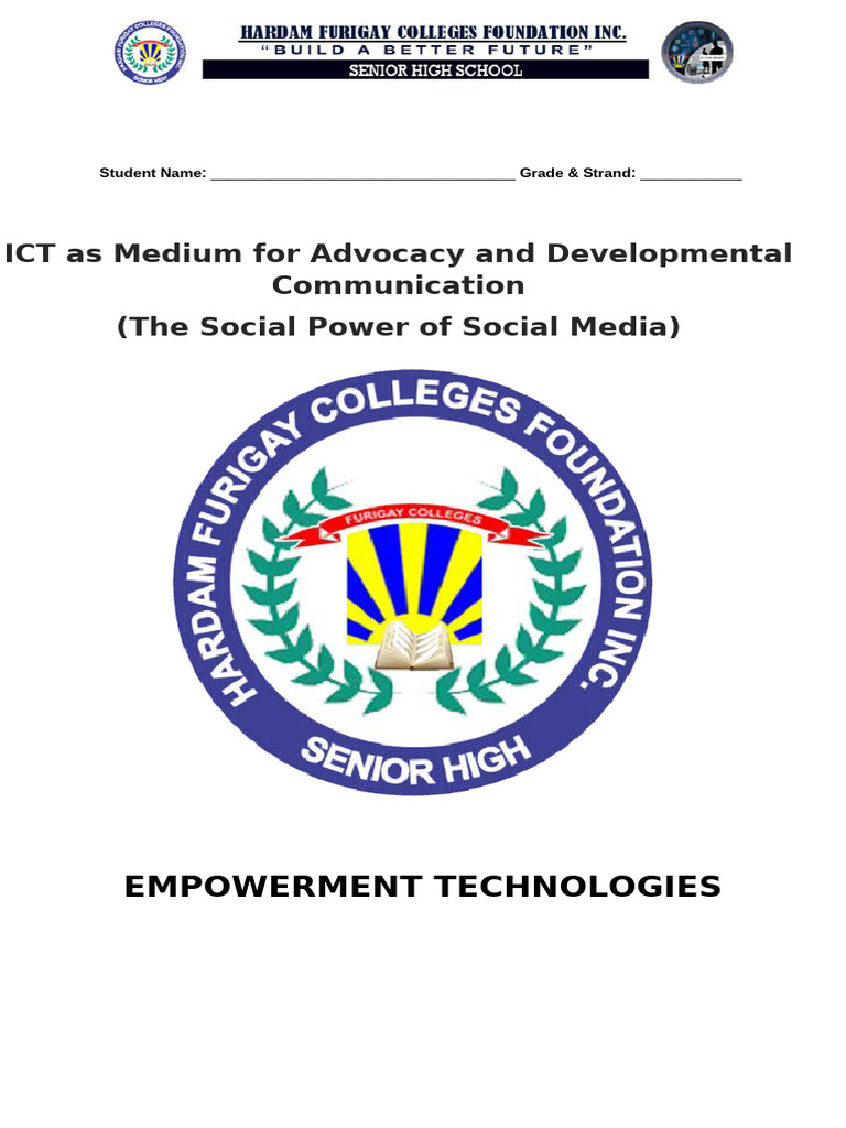 4 MODULE Empowerment Technologies (ICT As Medium For Advocacy and Developmental Communication ...