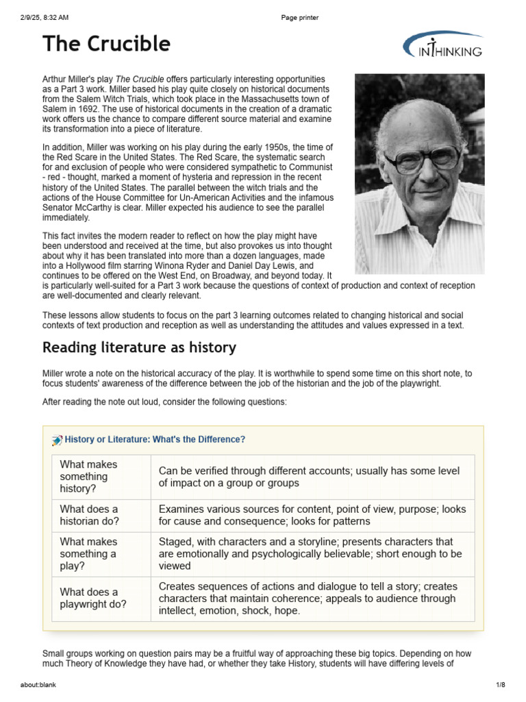 Inthinking the Crucible | PDF